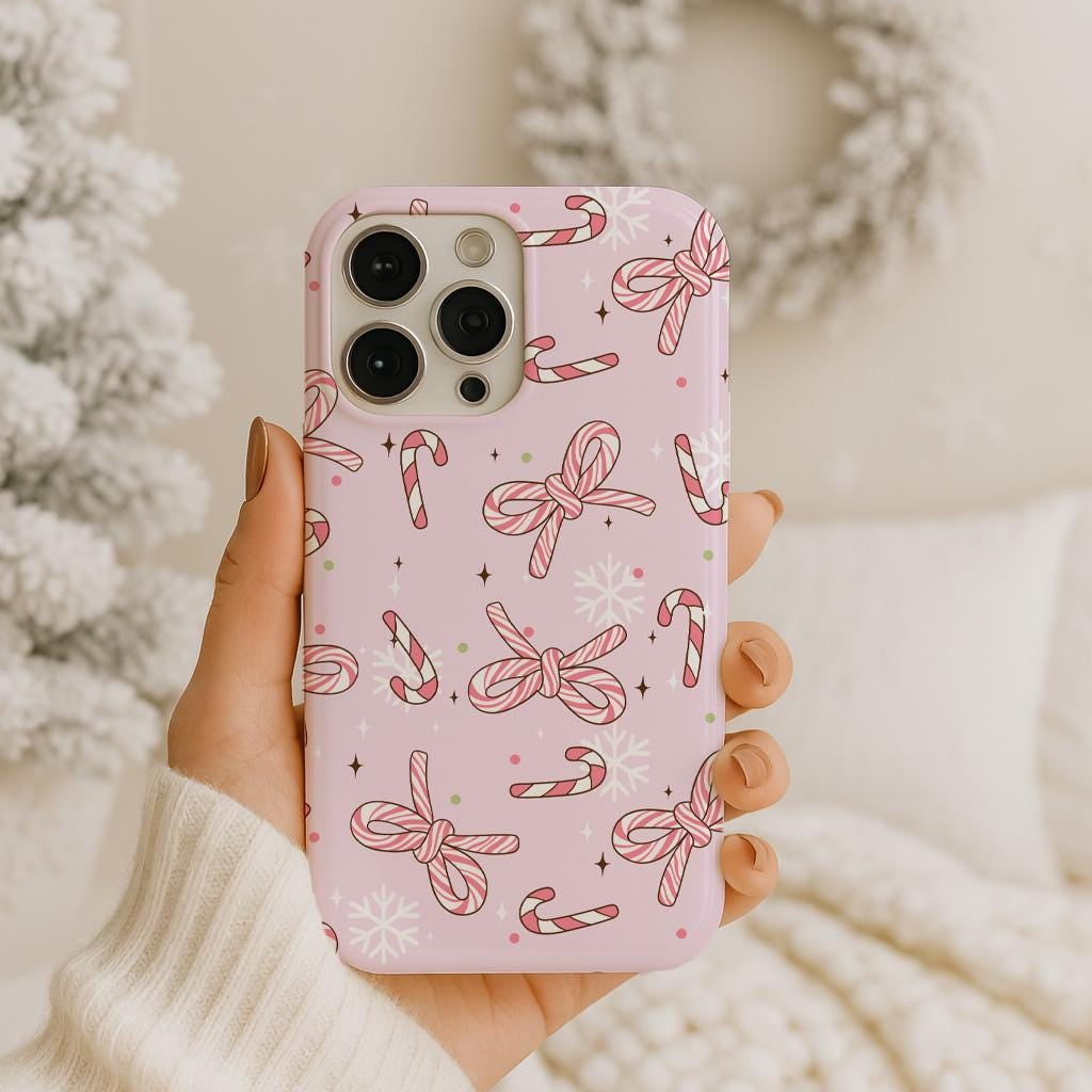 Coquette Candy Cane Holiday Phone Case Cute Winter Cover iPhone 17 16 ...
