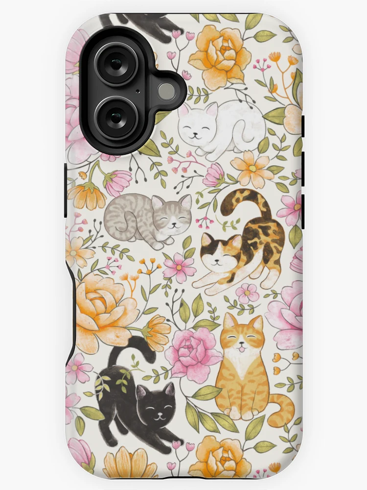 Coquette Chalet Cat iPhone Case with Cute Winter Theme for iPhone 16 15 ...