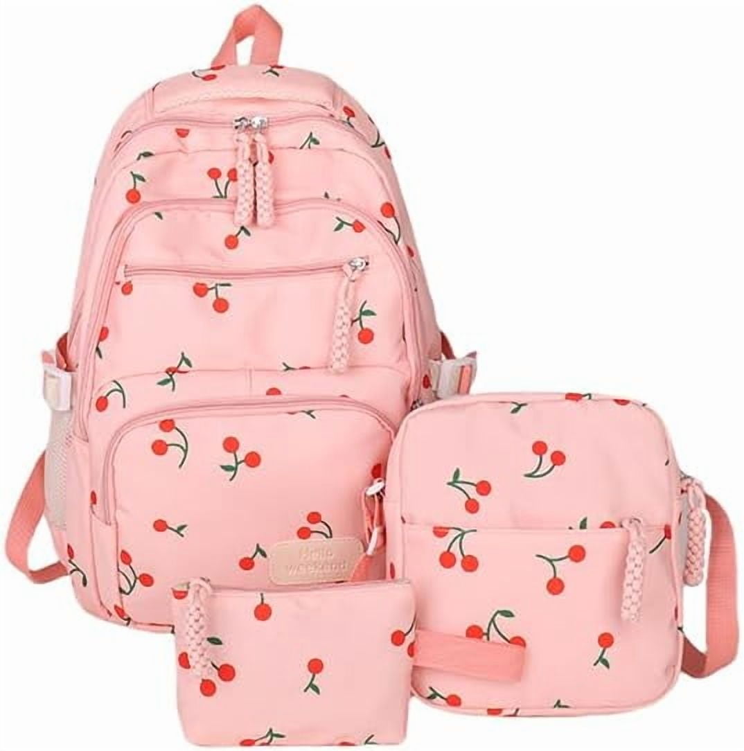 Coquette Cherry Backpack - Cute Kawaii Backpack Set Aesthetic Daypack ...