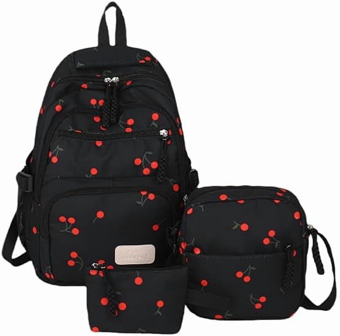 Coquette Cherry Backpack - Cute Kawaii Backpack Set Aesthetic Daypack ...