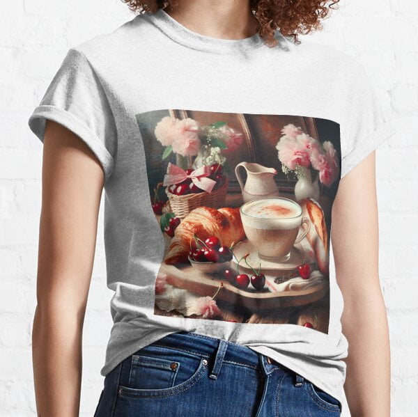 Coquette Cherry Bonjour Brunch: Pink Bows & French Flair Classic T ...