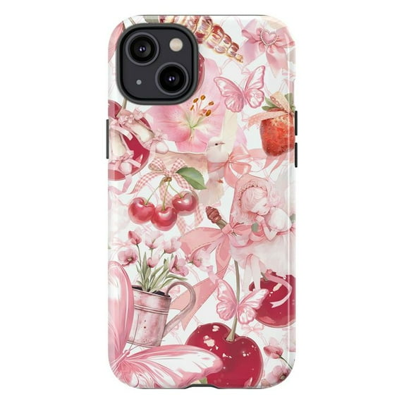 Coquette Cherry Phone Case for iPhone 17 16 15 14 13 12 11 Pro Plus ...