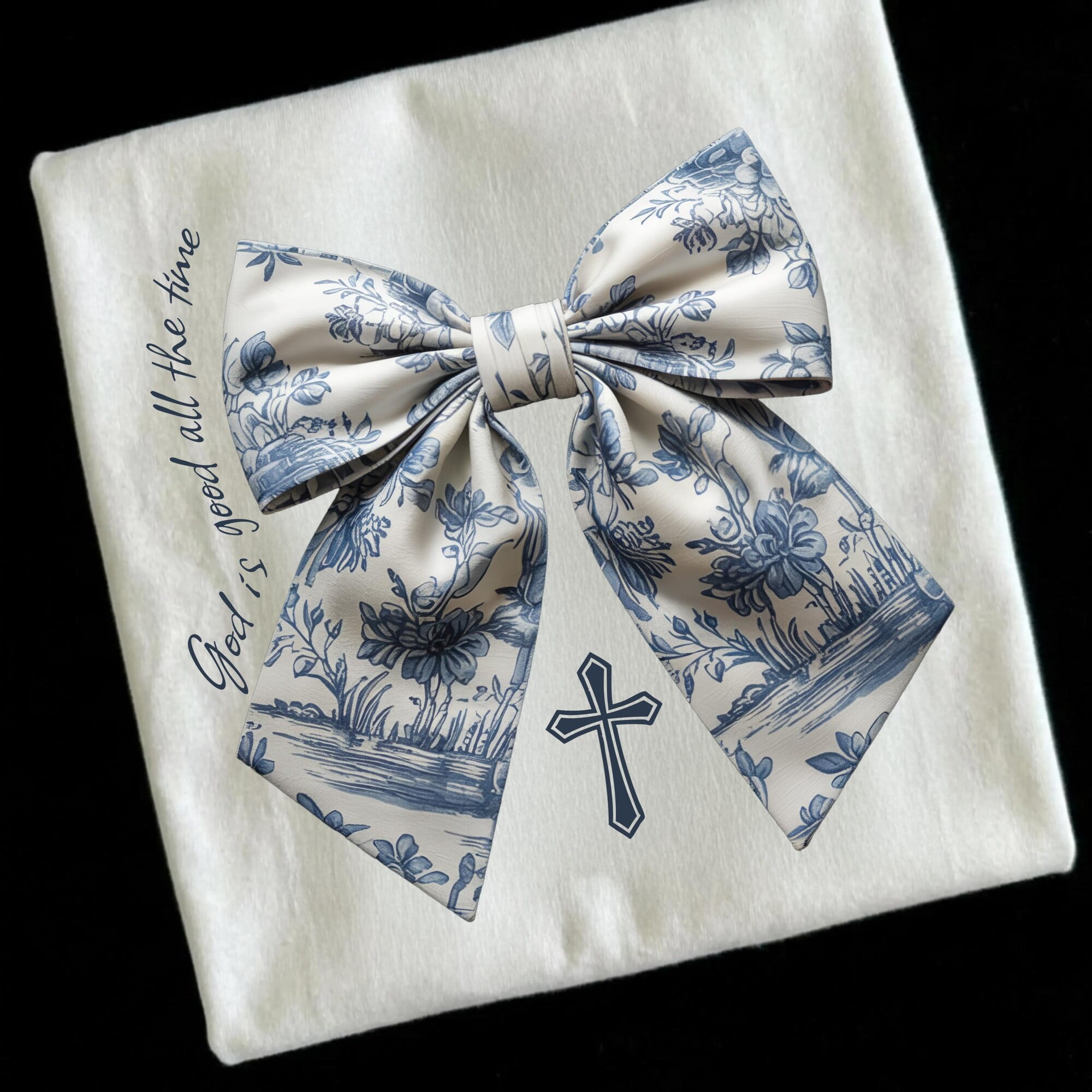 Coquette Christian TShirt Bow Cross Design God Is Good All The Time ...