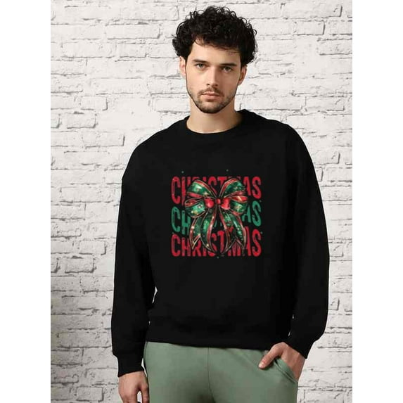 Coquette Christmas Bow Aesthetic Holiday Retro Style Unisex Sweatshirt ...