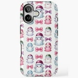 Coquette Christmas Ghost Art Case for iPhone 11 12 13 14 15 16 17 Pro ...