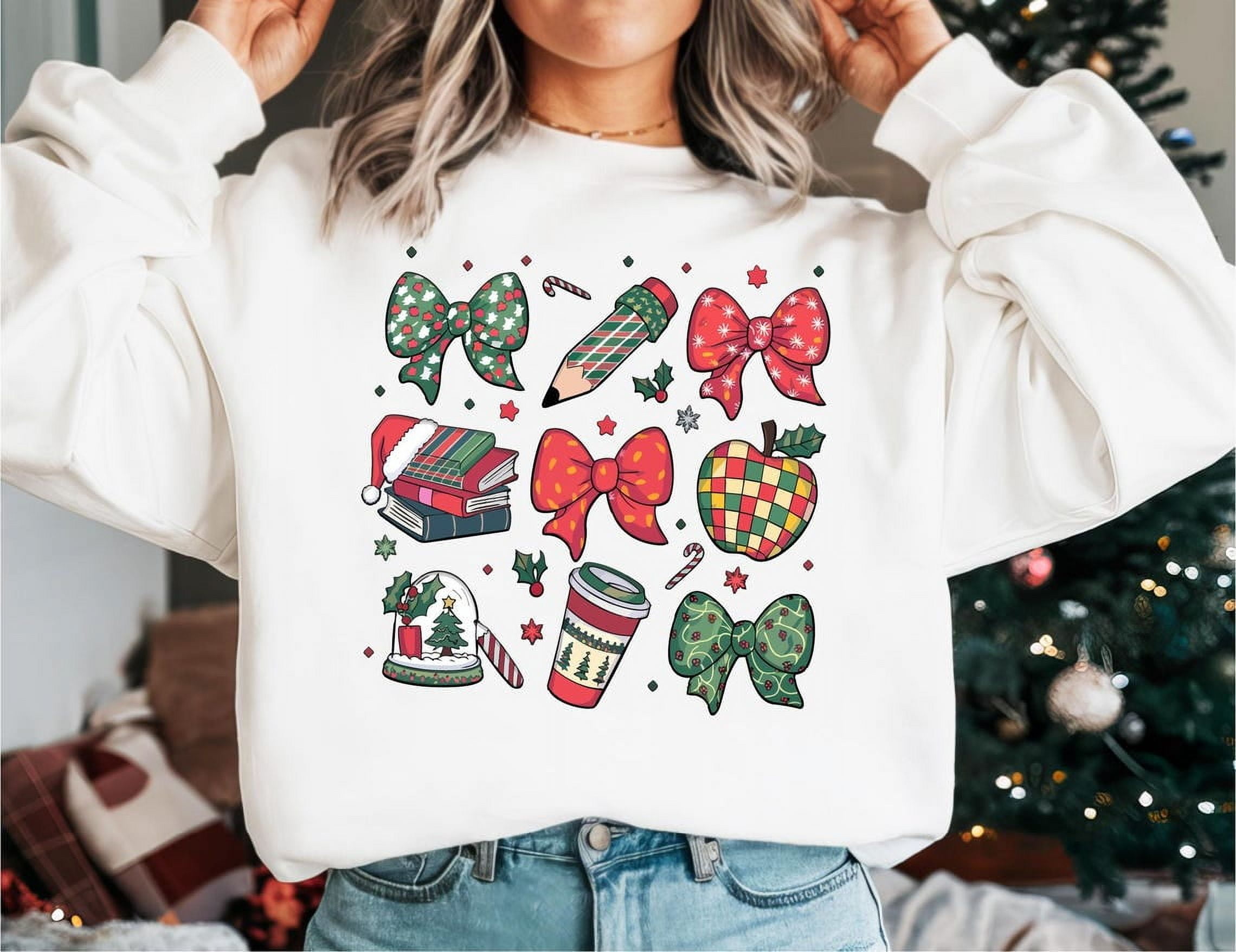 Coquette Christmas Teacher Shirt Teacher Christmas Bow Shirt Teacher