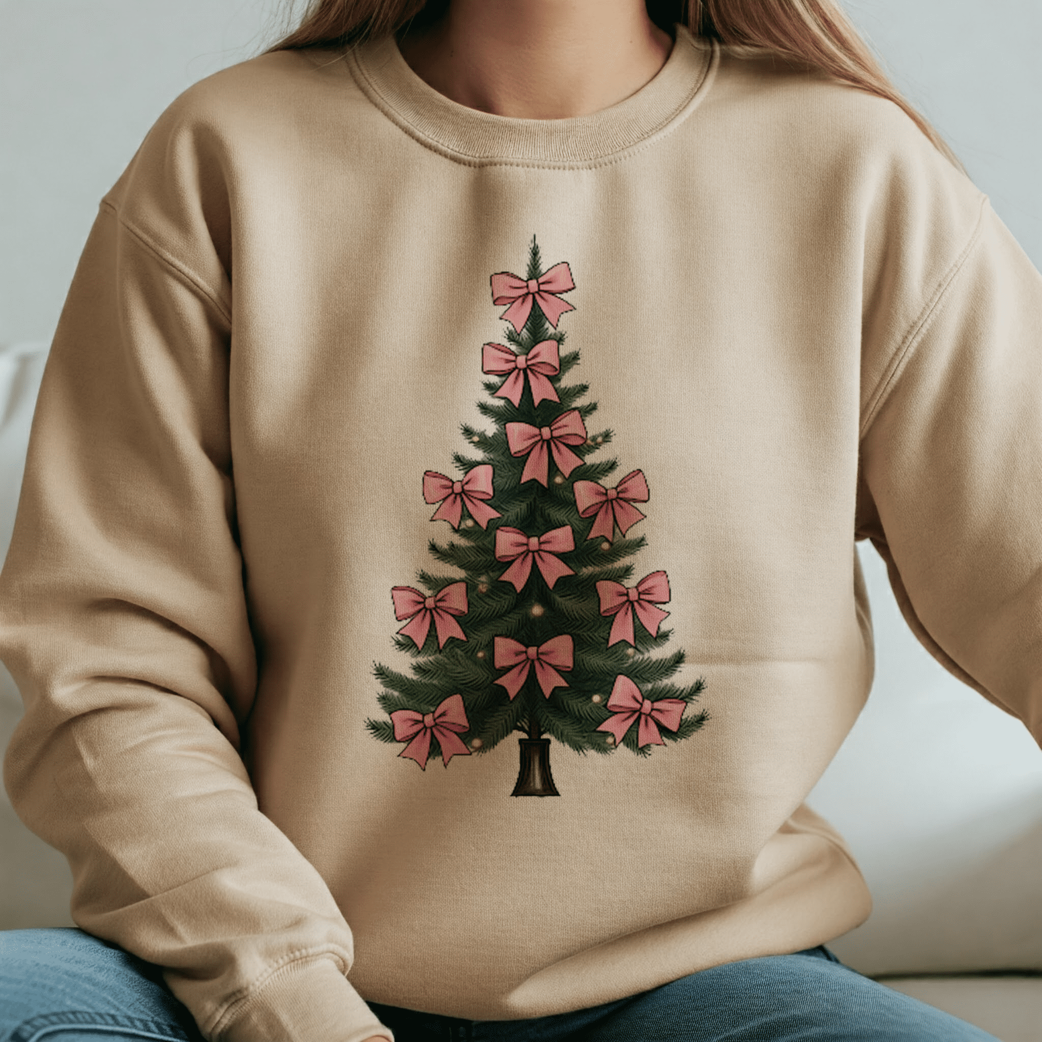 Coquette Christmas Tree Holiday Shirt Coquette Bow Xmas Tee Adorable