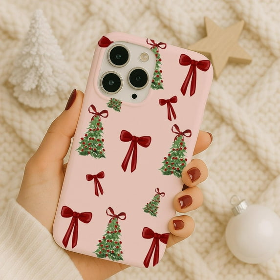 Coquette Christmas Tree Phone Case Retro Holiday iPhone 17 through 11 ...