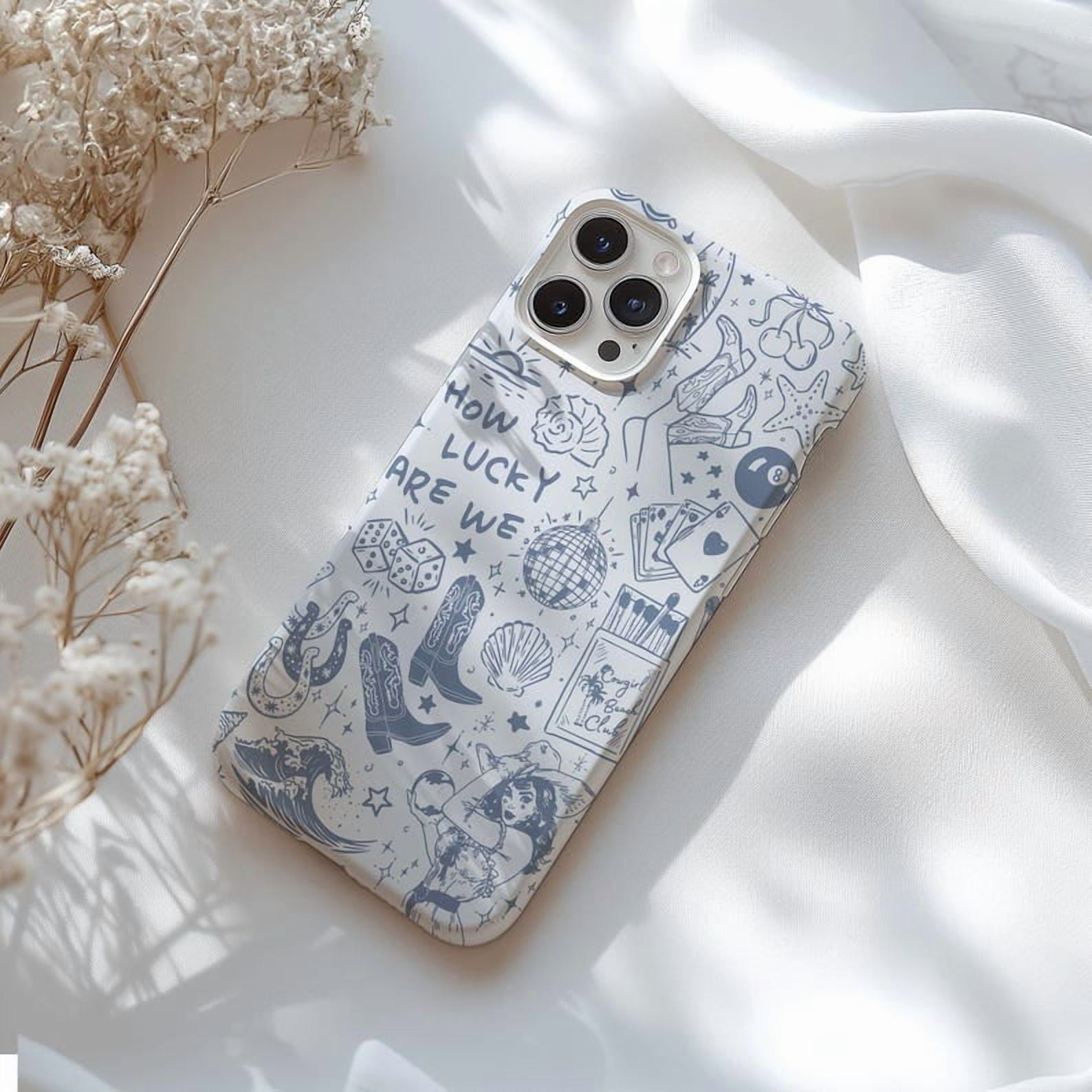 Coquette Coastal Cowgirl Blue Boho Phone Case for iPhone 11 12 13 14 15 ...