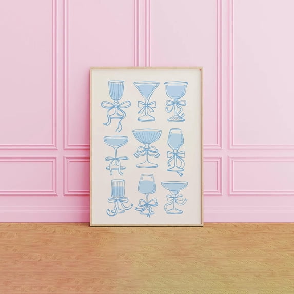 Coquette Cocktail Design3 Poster Girly Cocktails Bar Art Trendy Kitchen ...