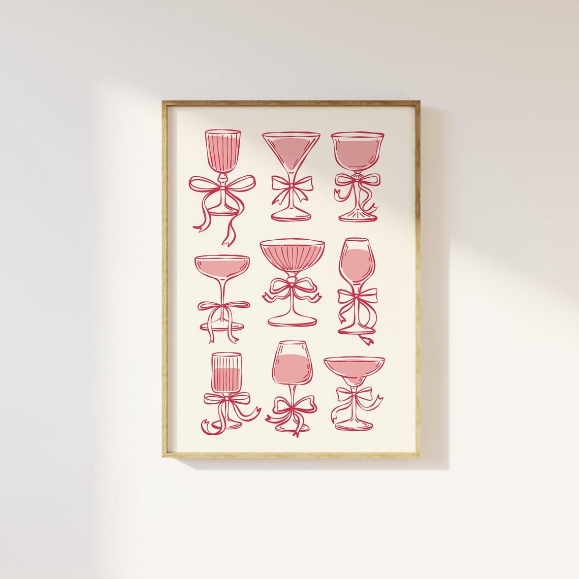 Coquette Cocktails Wall Art Valentines Bar Cart Poster Aesthetic Cute ...