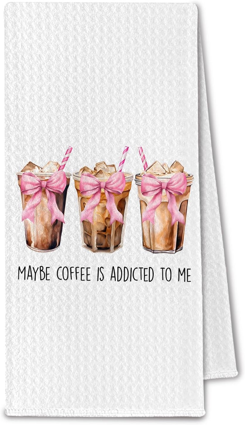 Coquette Coffee Kitchen Towels, Coffees Bar Lover Gifts Dish Tea Towel ...