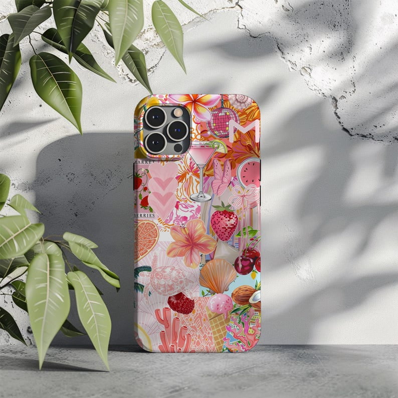 Coquette Collage Preppy Pink Aesthetic Phone Case for iPhone 16 15 14 ...