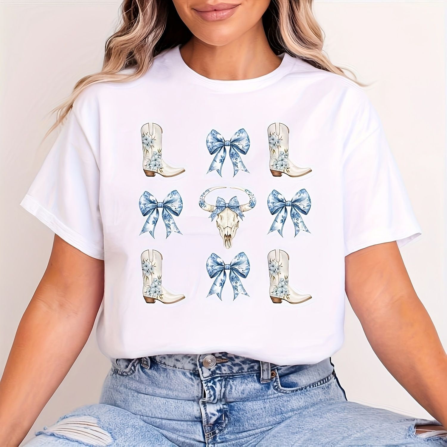 Coquette Cowgi T-S1HI1ROwgi B1Oo & B1Ows Blue Toile B1Ows Western ...