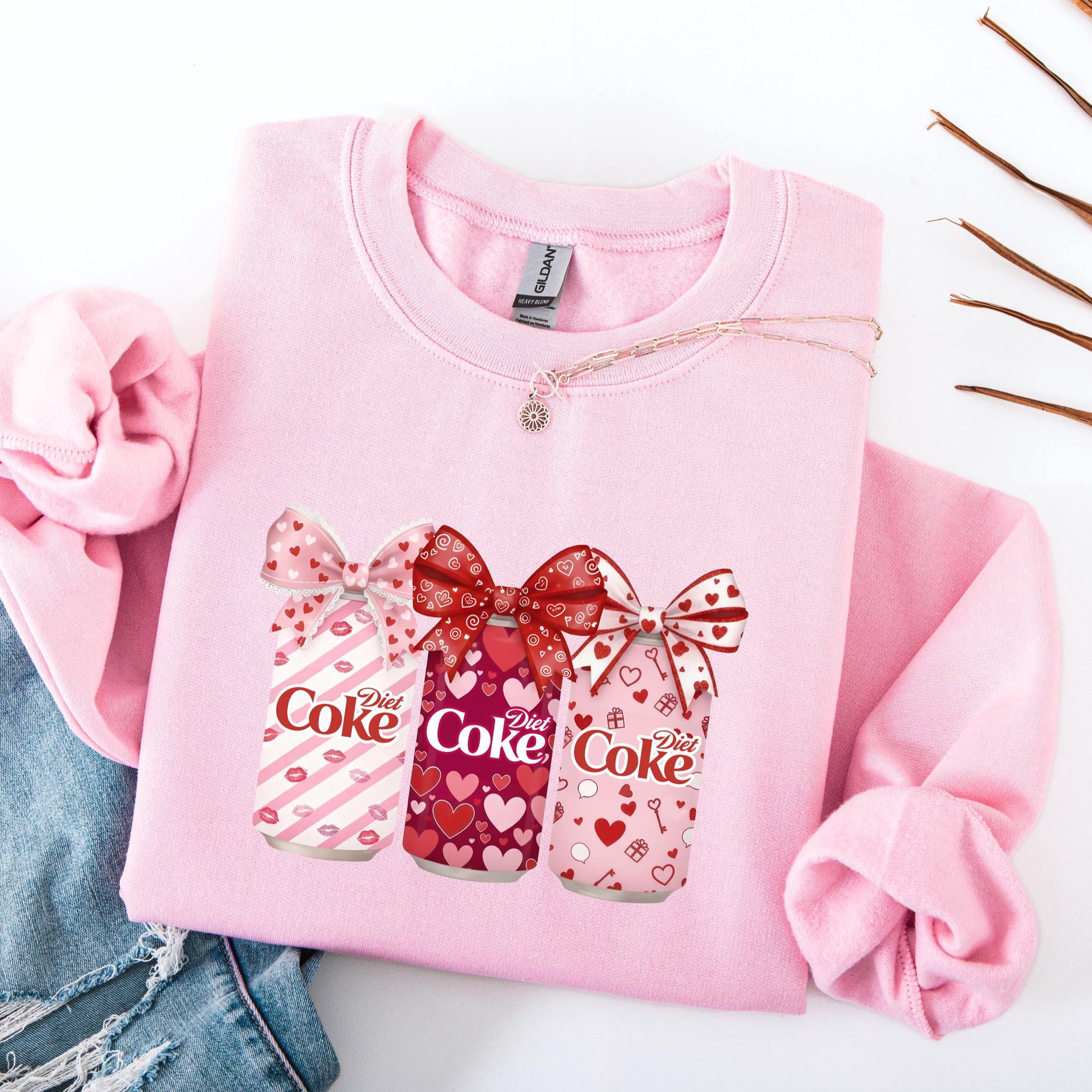 Coquette Diet Coke Sweatshirt, Cute Bow Soda Crewneck, Valentines Day ...
