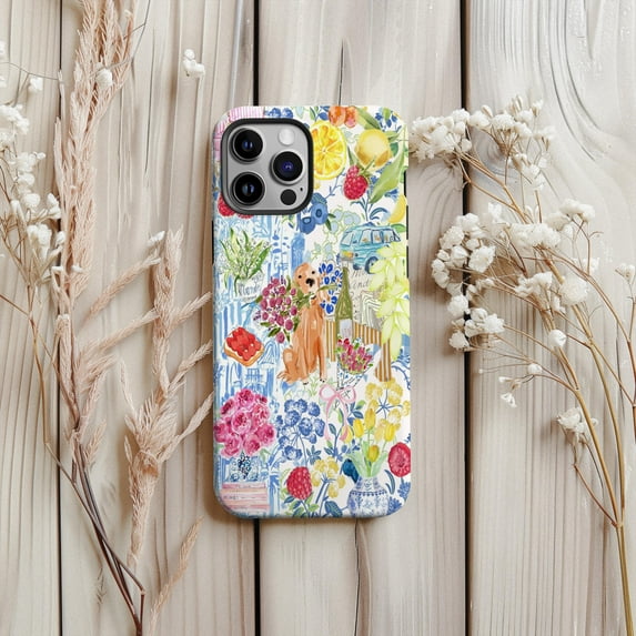 Coquette Dog Collage Phone Case Preppy Pet Art with iPhone 17 to 11 Pro ...