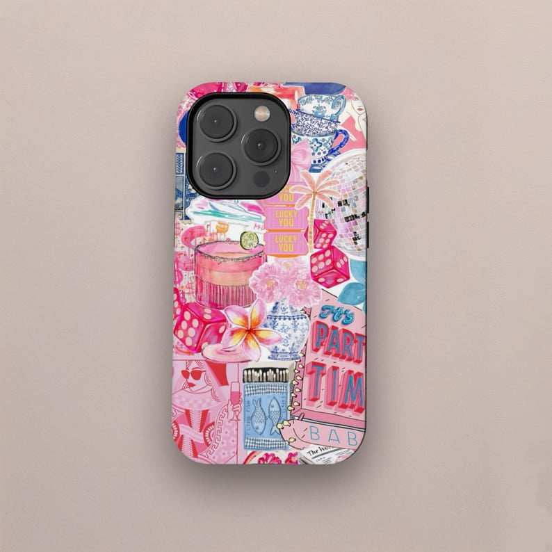 Coquette European Pink Preppy Collage Phone Case for iPhone 11 12 13 14 ...
