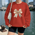 Coquette Faith Bow Bible Verse Nativity Holiday Cheerful Art Sweatshirt ...