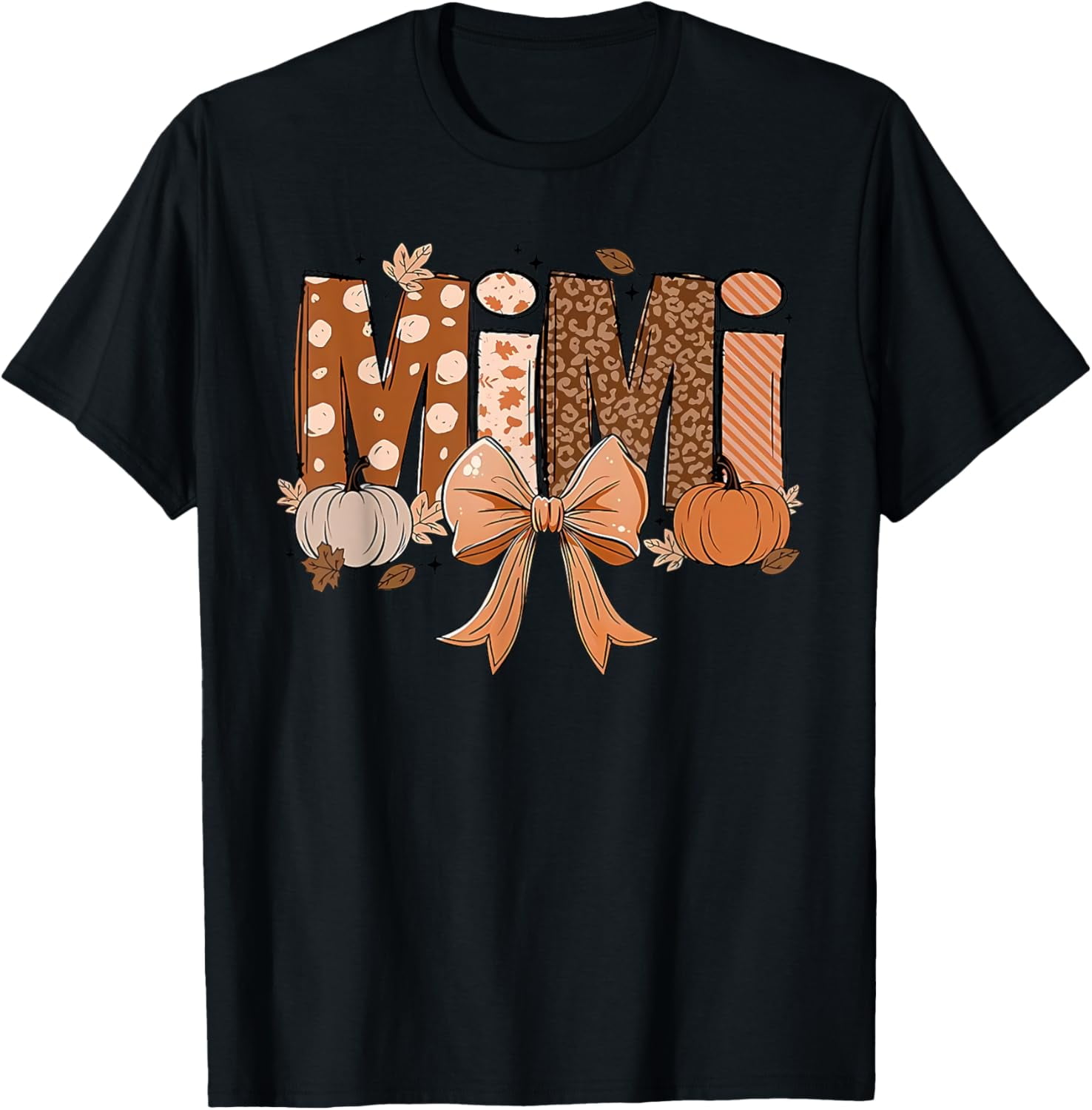 Coquette Fall Mimi Pumpkins Bows Autumn Vibes Thanksgiving T-Shirt ...