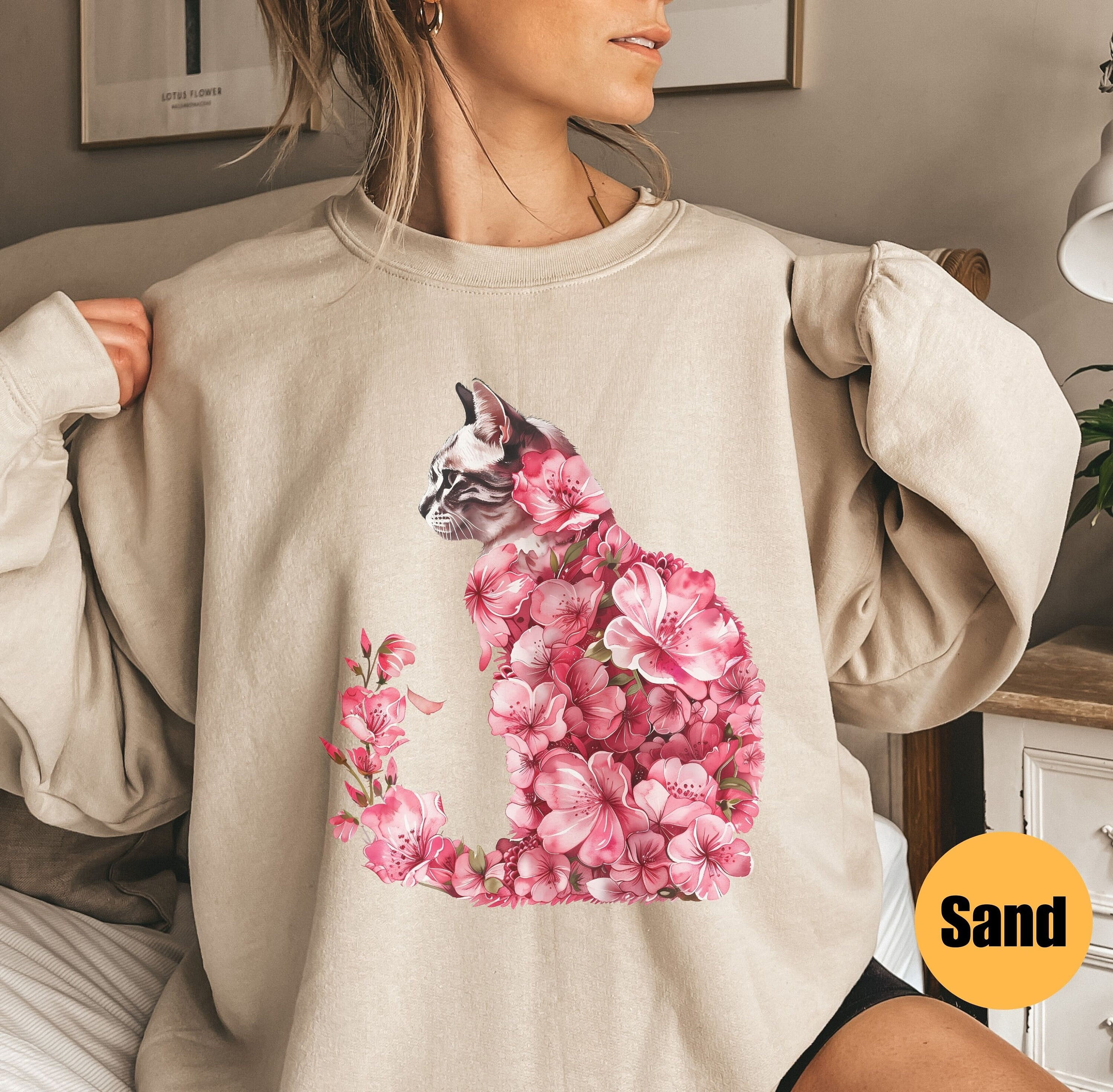 Coquette Floral Cat T-Shirt Cat T-Shirt Coquette T-Shirt Gift For Mom ...