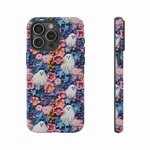 Coquette Floral Ghost Boho Cottagecore Phone Case for iPhone 11-17 Pro ...