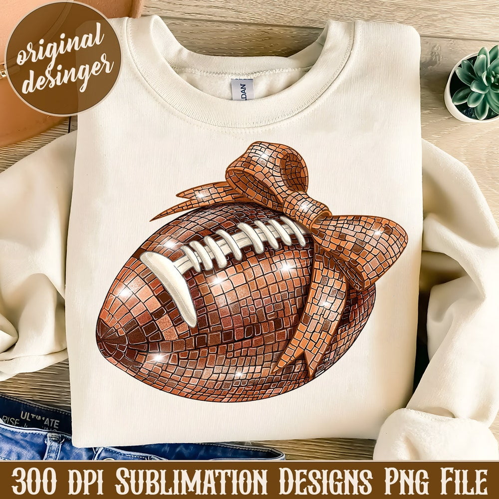 Coquette Football Shirt, Football Bow Disco Ball Shirt, Football Mom ...
