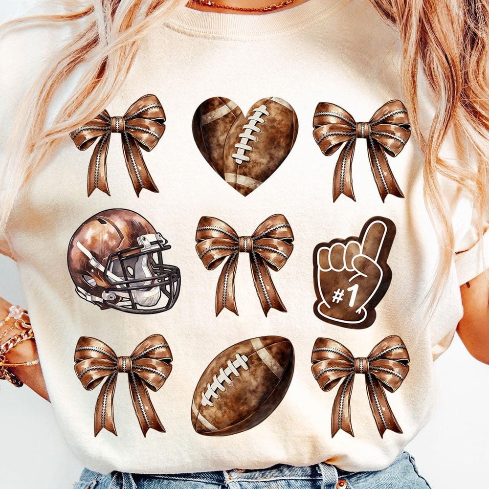 Coquette Football Shirt, Football Bow Shirt, Football Shirt, Football ...