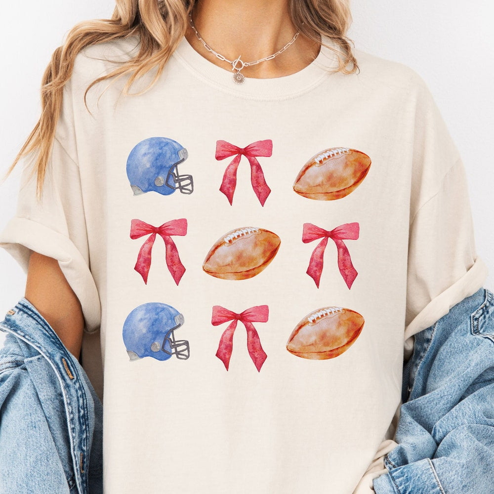 Coquette Football Shirt, Football Mom Shirt, Cute Football Tee, Game Day Shirt, Football Season ...