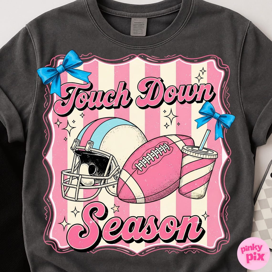 Coquette Football Touchdown Season , Girly Football Bow , Preppy Game ...