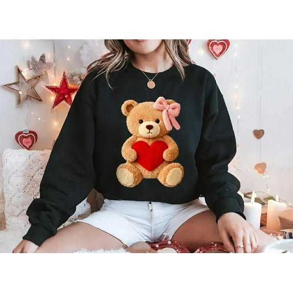Coquette Heart Design Apparel, Valentine Teddy Bear SWEATSHIRT All Size ...