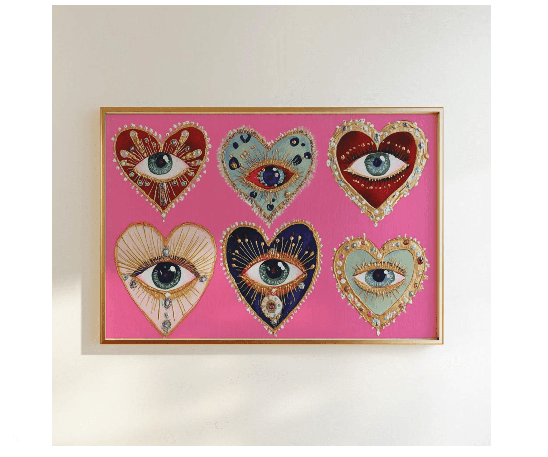 Coquette Heart Eye Print: Pink Romantic Wall Art - Walmart.com