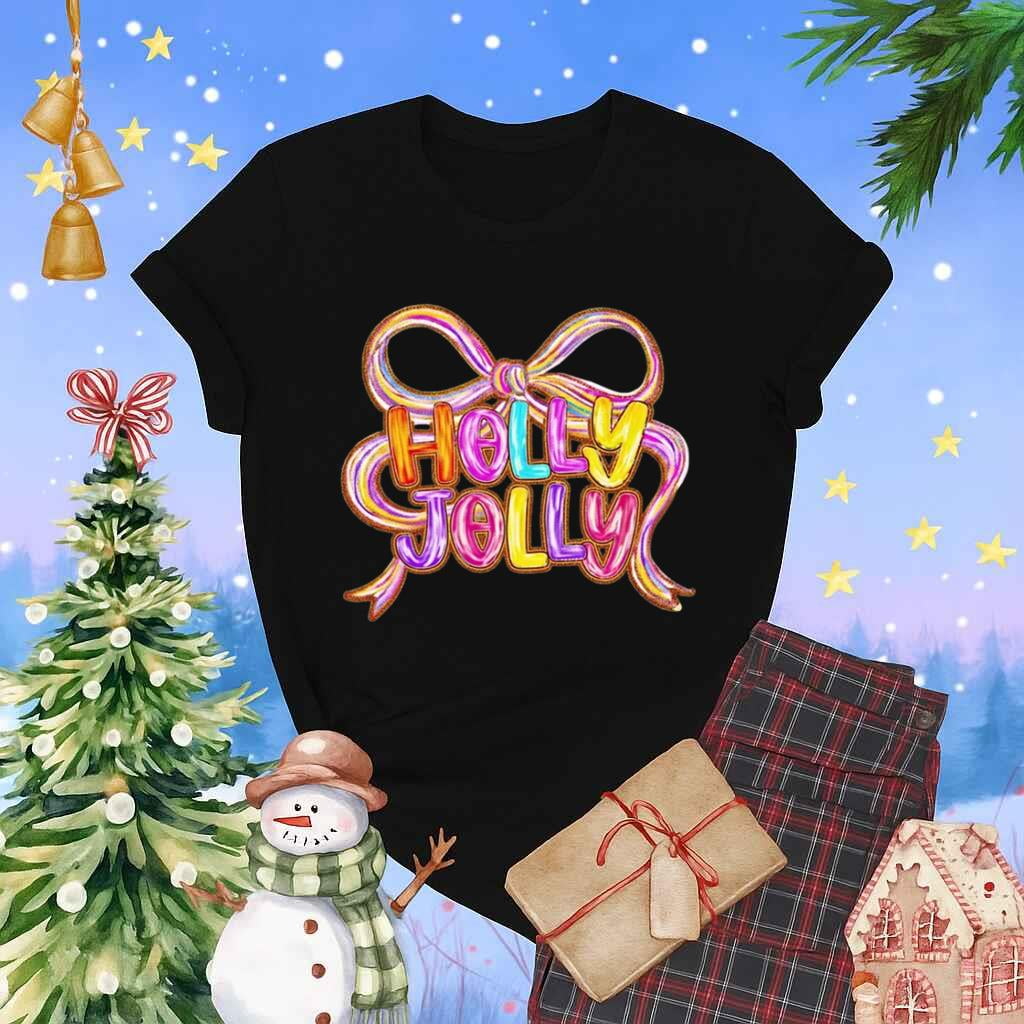 Coquette Holly Jolly Retro Unisex T Shirt Preppy Girly Christmas ...