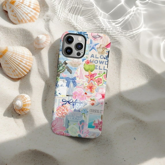 Coquette Italian Coastal Collage Themed Phone Case for 17 16 15 14 13 ...