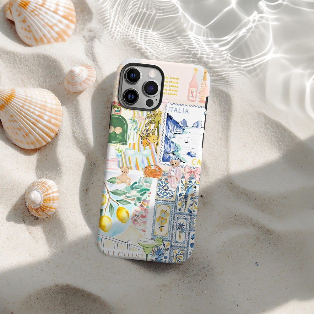 Coquette Italian Summer Coastal Collage Phone Case for 17 16 15 14 13 ...