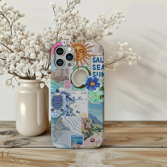 Coquette Italian Summer Collage Phone Case Coastal Travel for iPhone 11 ...