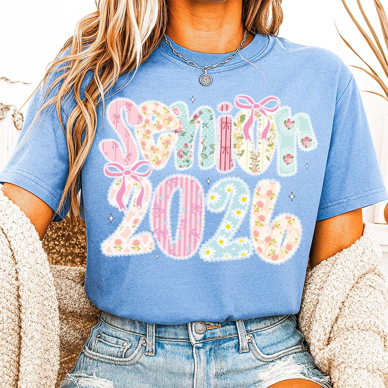 Coquette Lace Graduation Senior 2026 Shirt, Preppy Class Of 2026 Shirt ...