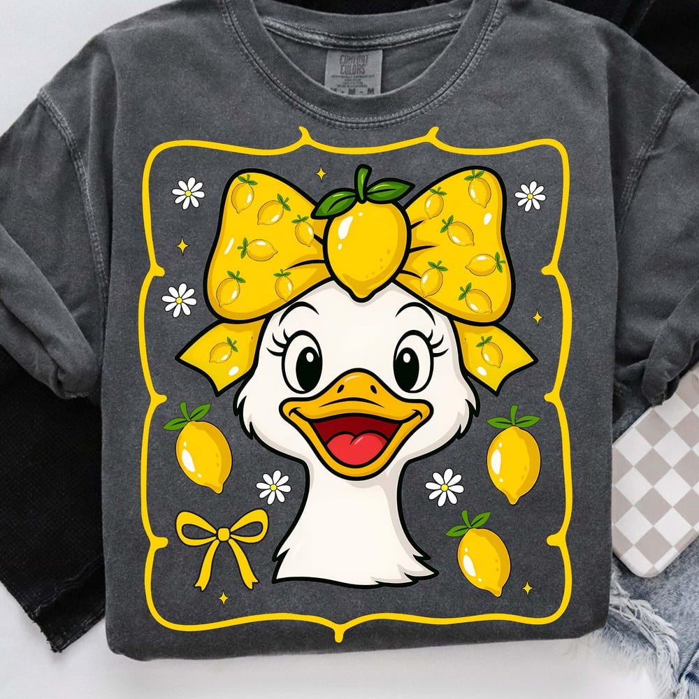 Coquette Lemon Goose Shirt, Floral Summer Goose Shirt, Preppy Lemonade ...