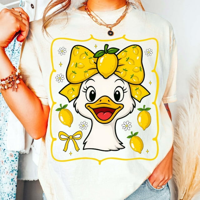 Coquette Lemon Goose Shirt, Floral Summer Goose Sublimation Shirt ...