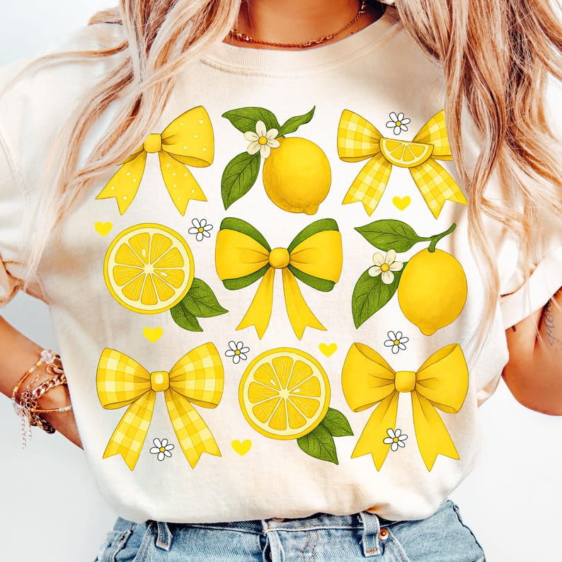 Coquette Lemon T-Shirt, Preppy Mama Lemon Glitter Shirt, Cute Lemon ...