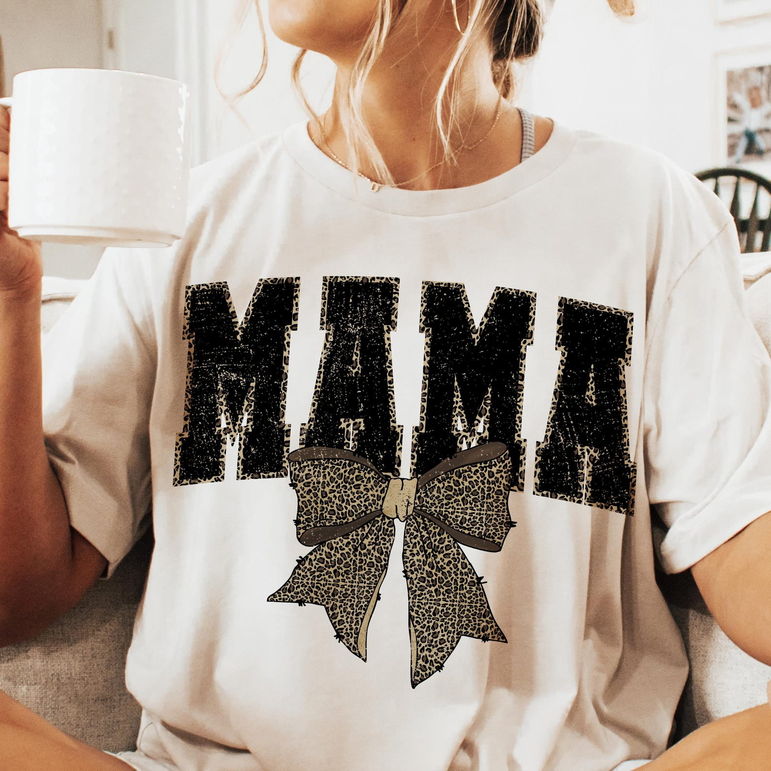 Coquette Leopard Mama Bow Shirt, Mother Mom Tee, Cheetah Print Bow ...