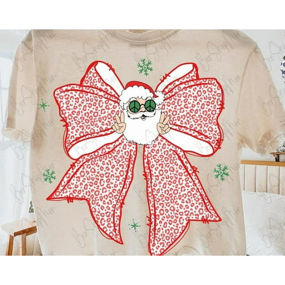 Coquette , Leopard , Preppy Santa , Girly Design , , Sublimation ...