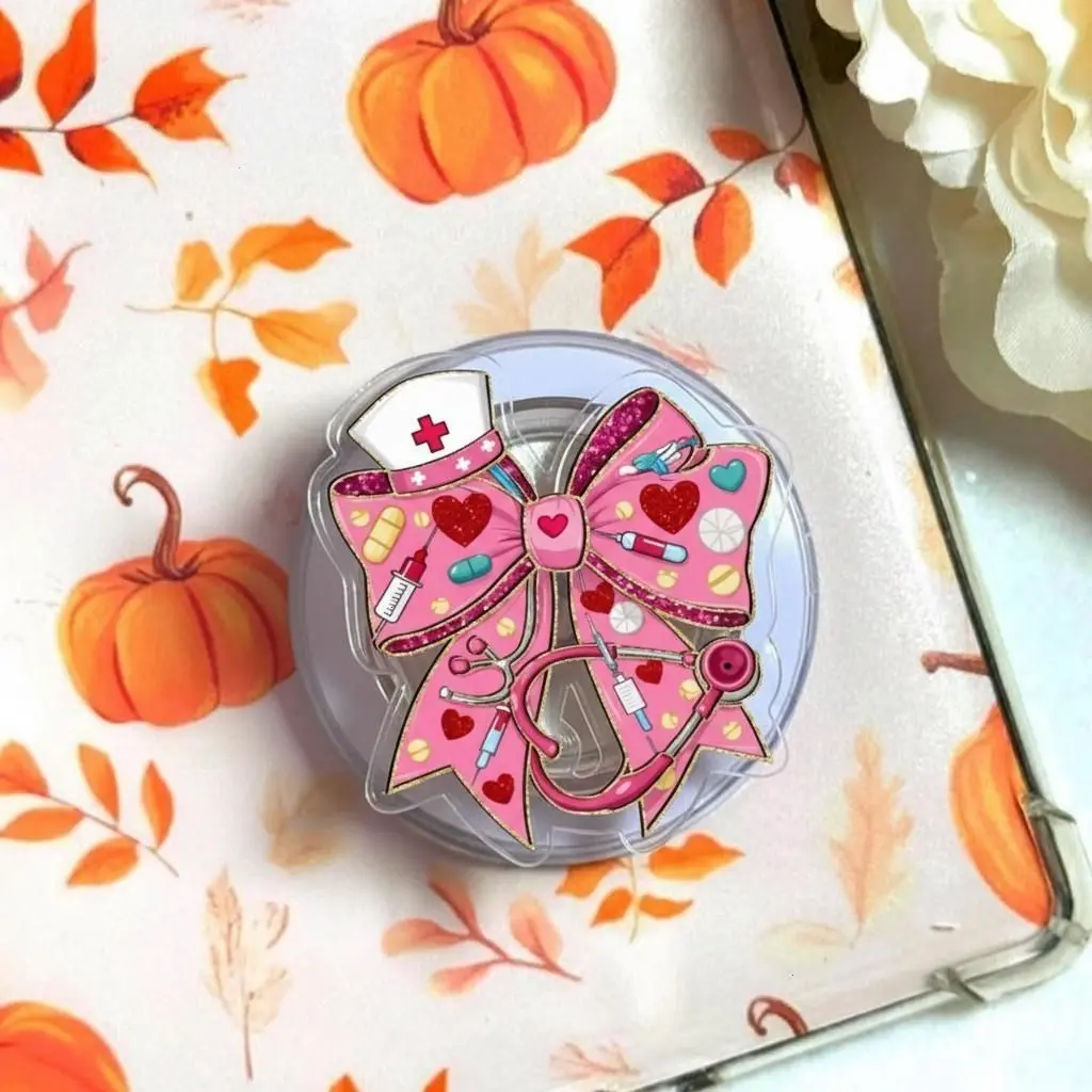Coquette Love Heart Nurse Phone Grip, Cute Girly Healthcare Aesthetic ...