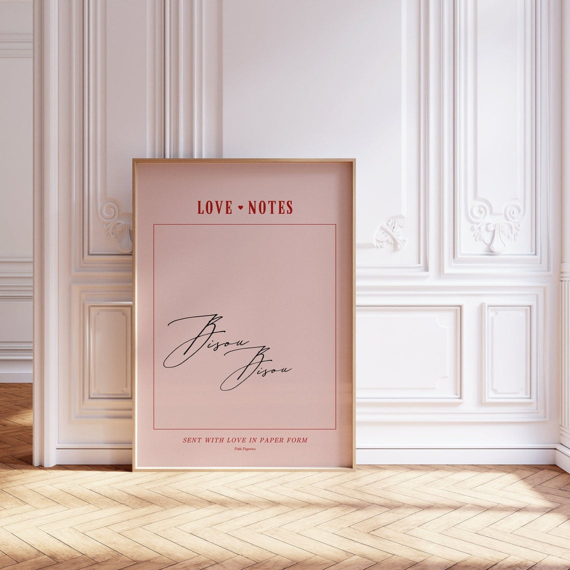 Coquette Love Note Wall Art, Trendy Aesthetic Print, Love Letter, Pink ...