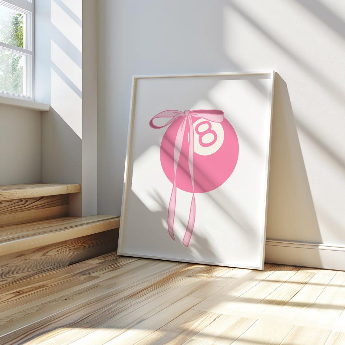 Coquette Lucky 8 Ball Poster, Pink 8 Ball Wall Art Coquette Room Decor ...