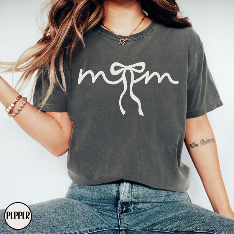 Coquette Mom Shirt Girly Bow Mama Tee New Mom Baby Shower Mothers Day ...