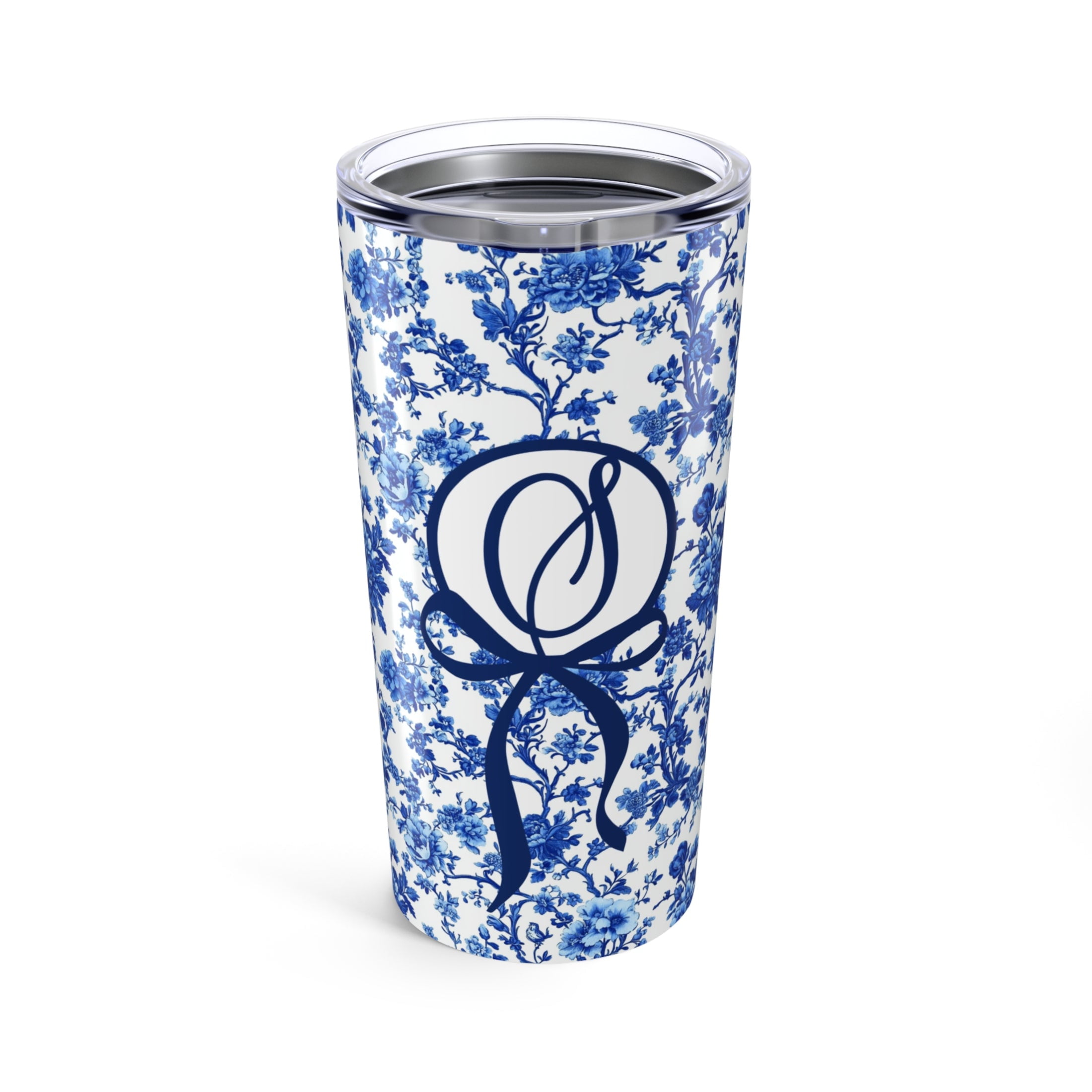 Coquette Monogram “S” Chinoiserie 20 oz Insulated Stainless Steel ...
