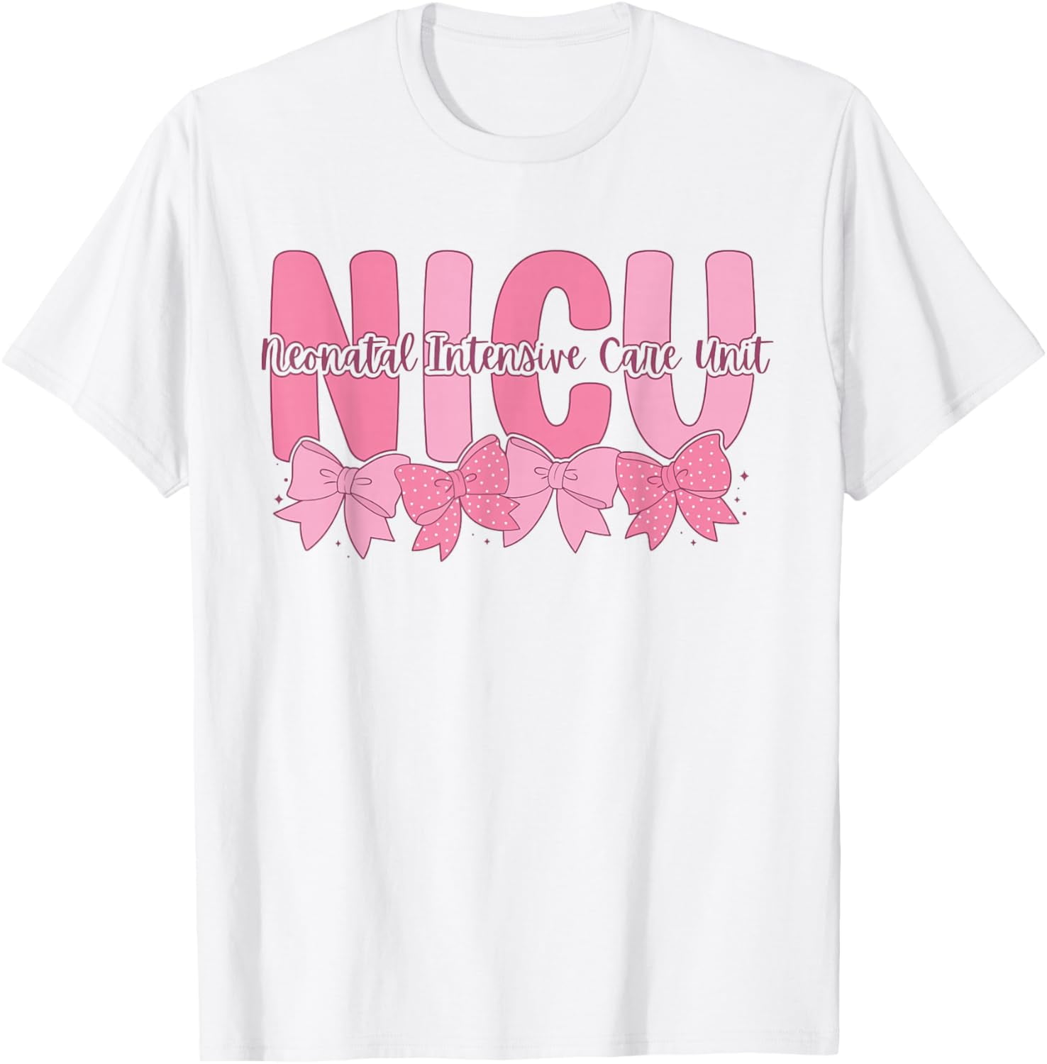 Coquette NICU Nurse Pink Bow Neonatal Intensive Care Unit T-Shirt Tops ...