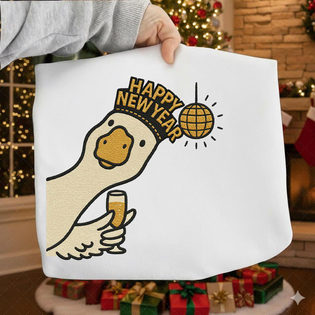 Coquette New Year Silly Goose 2026 Embroidery Patterns, Hello 2026 ...