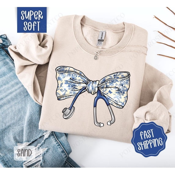 Coquette Nurse Bow Sweatshirt, RN Crewneck, for Nurse, Nurse ...