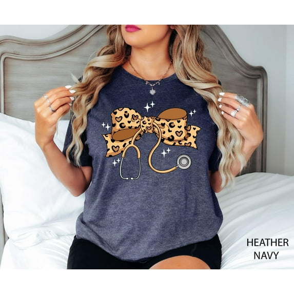 Coquette Nurse Stethoscope Bow Shirt, Christmas Gift for Nurse, Nurse ...